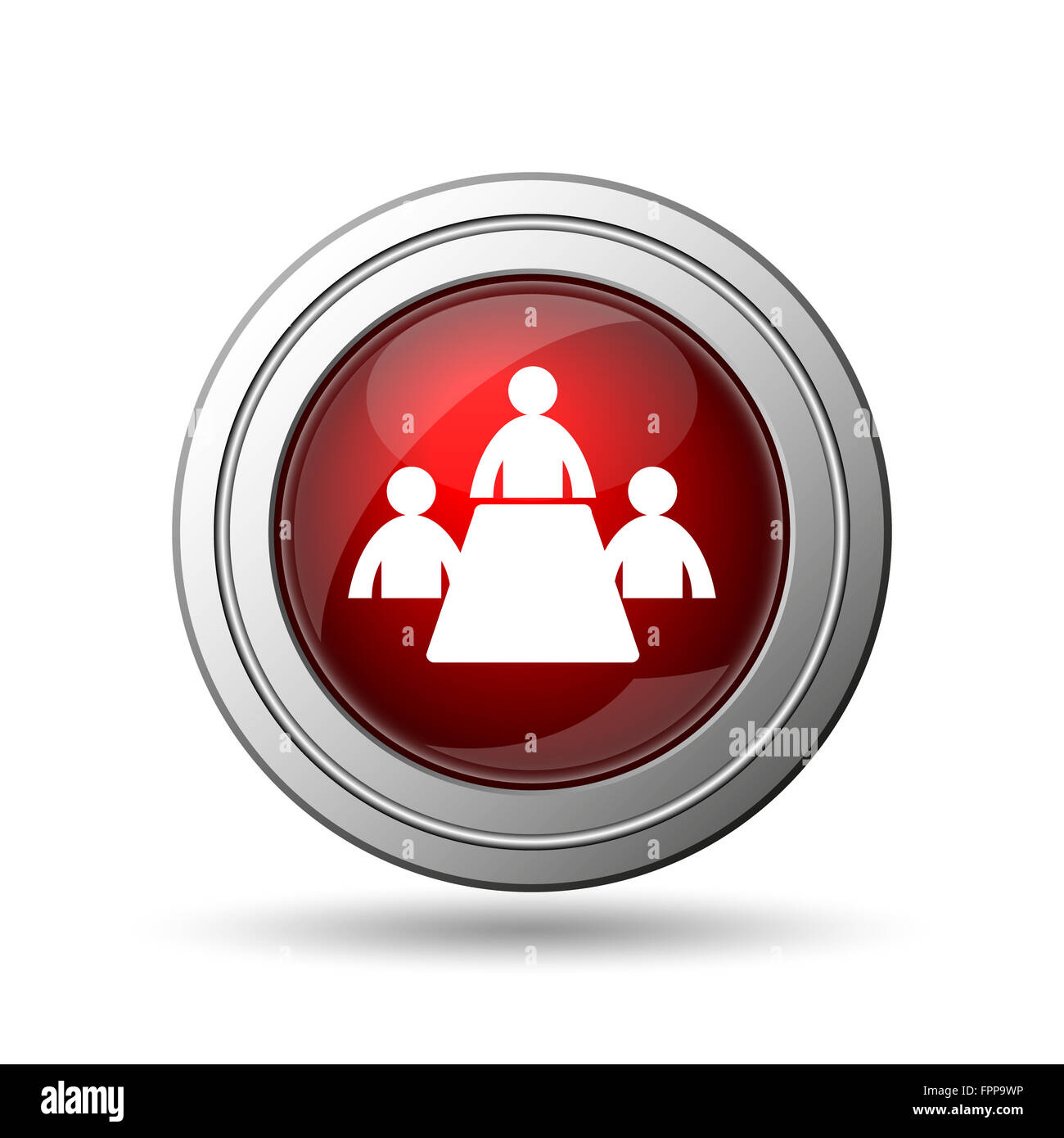 Meeting room icon. Internet button on white background Stock Photo - Alamy