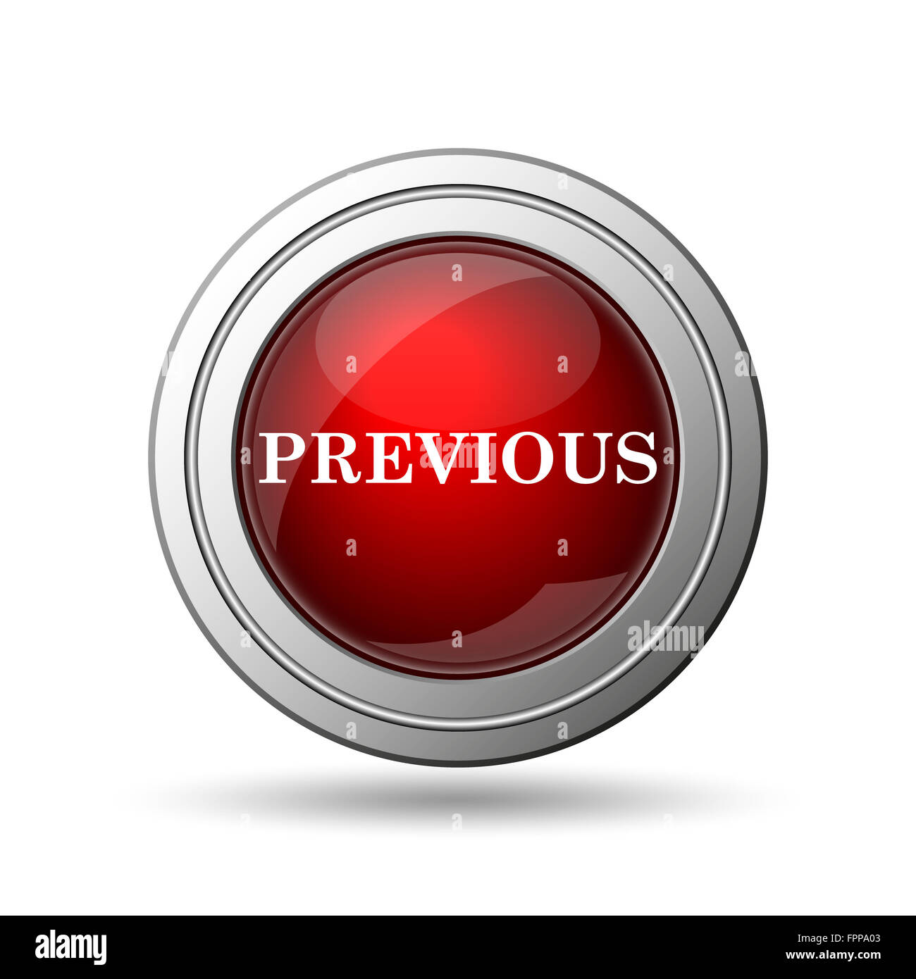 Previous icon. Internet button on white background Stock Photo - Alamy