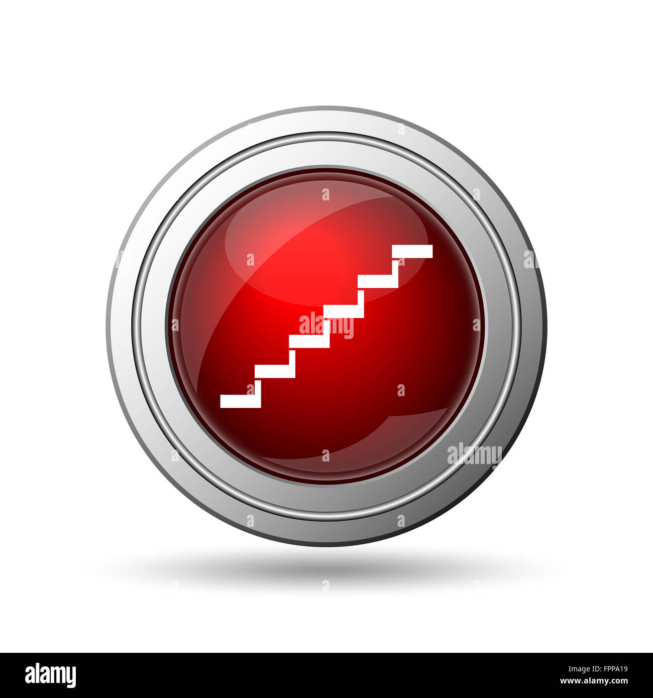 Stairs icon. Internet button on white background Stock Photo - Alamy