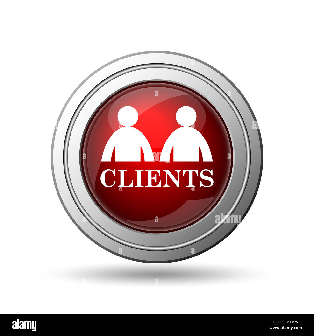 Clients icon. Internet button on white background Stock Photo - Alamy