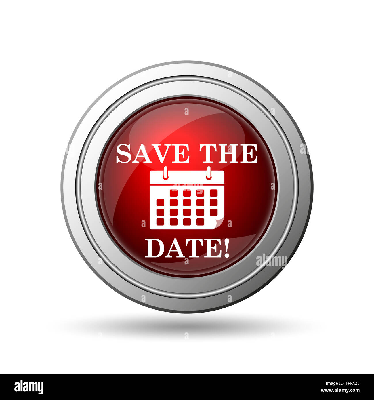 Save the date icon. Internet button on white background Stock Photo - Alamy