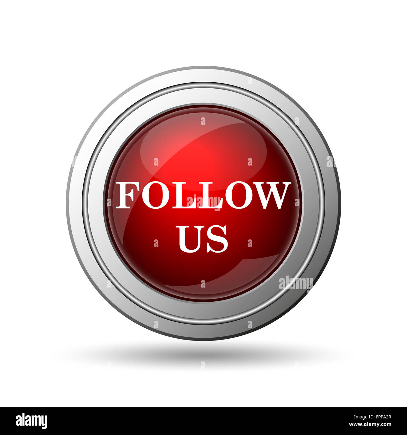 Follow us icon. Internet button on white background Stock Photo - Alamy
