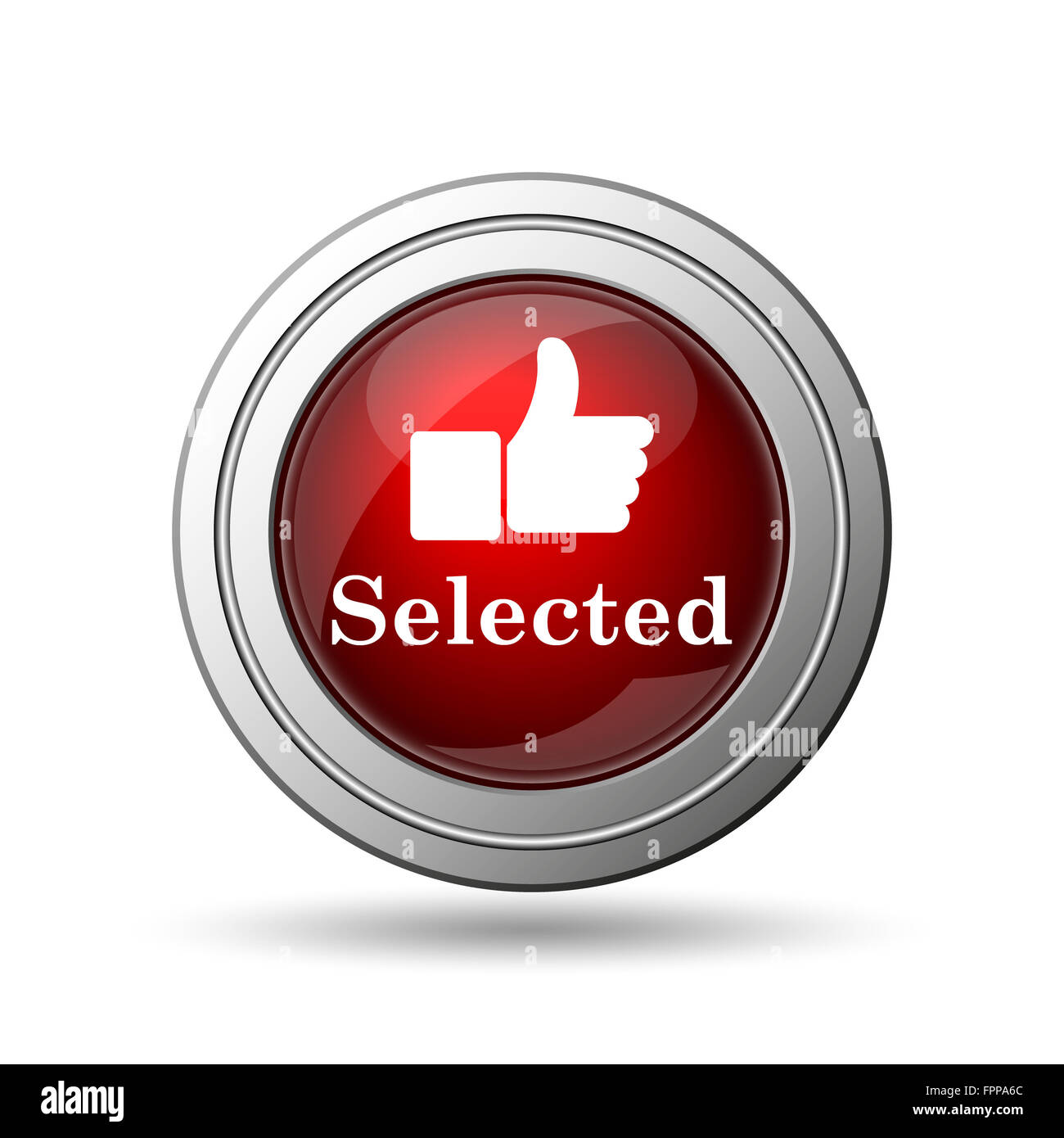 Selected icon. Internet button on white background Stock Photo - Alamy