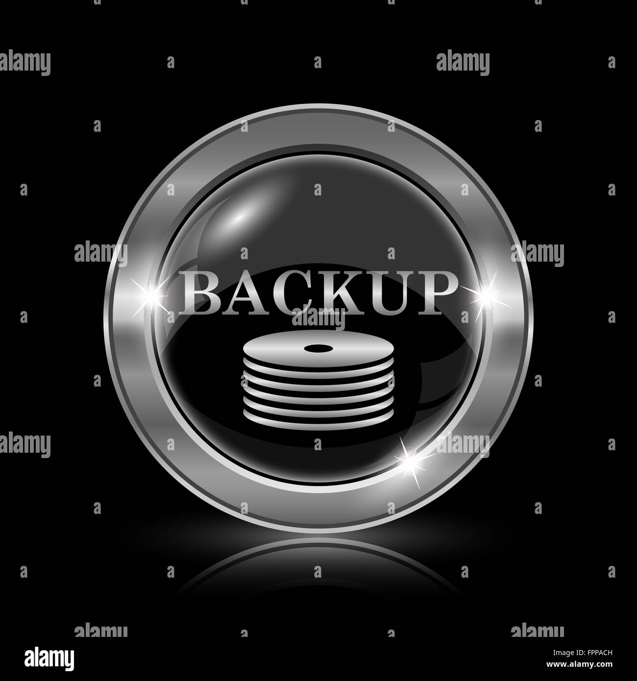 Back-up icon. Internet button on black background Stock Photo - Alamy