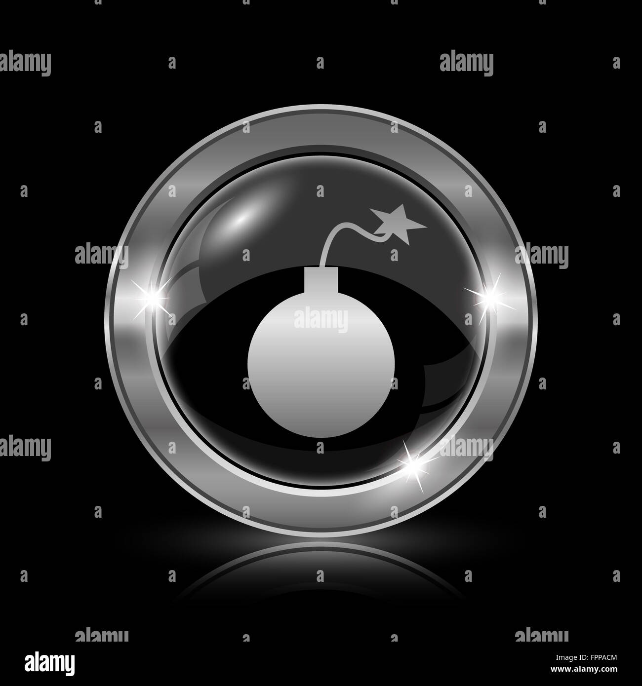 Bomb icon. Internet button on black background Stock Photo - Alamy