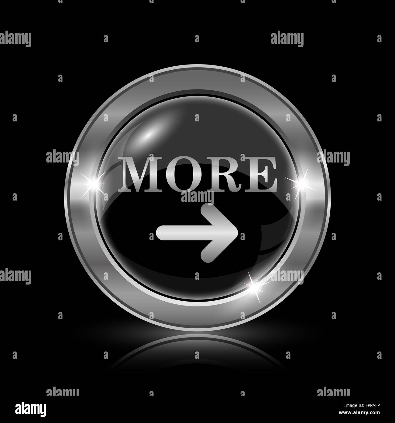 More icon. Internet button on black background Stock Photo - Alamy