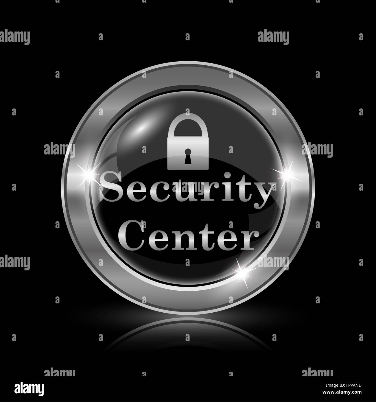 Security center icon. Internet button on black background Stock Photo ...