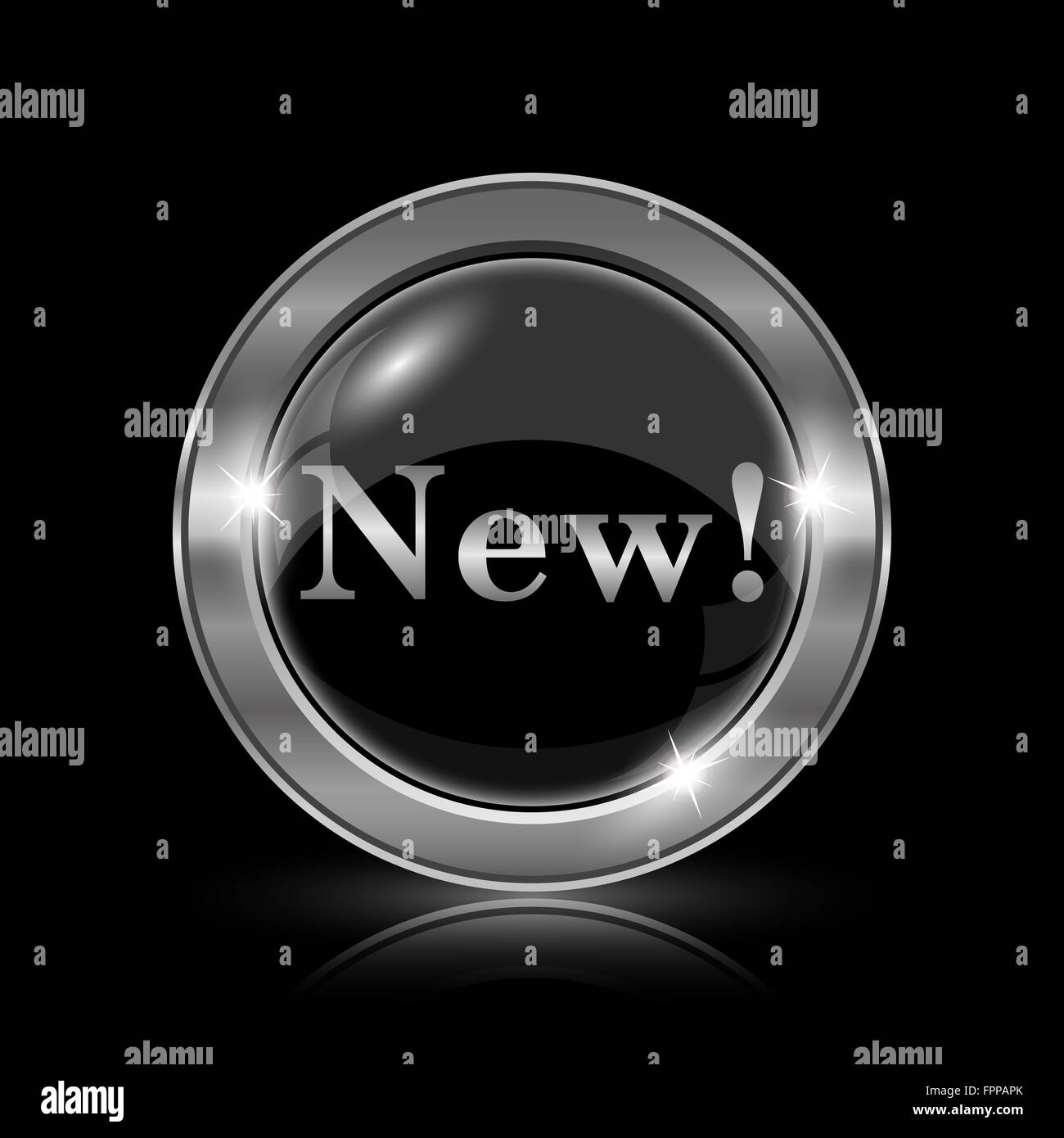 New icon. Internet button on black background Stock Photo - Alamy