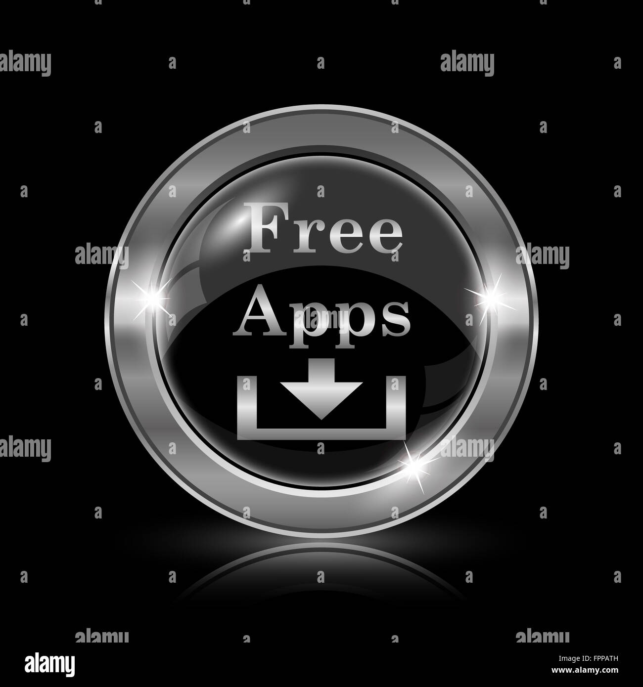 Free apps icon. Internet button on black background Stock Photo - Alamy