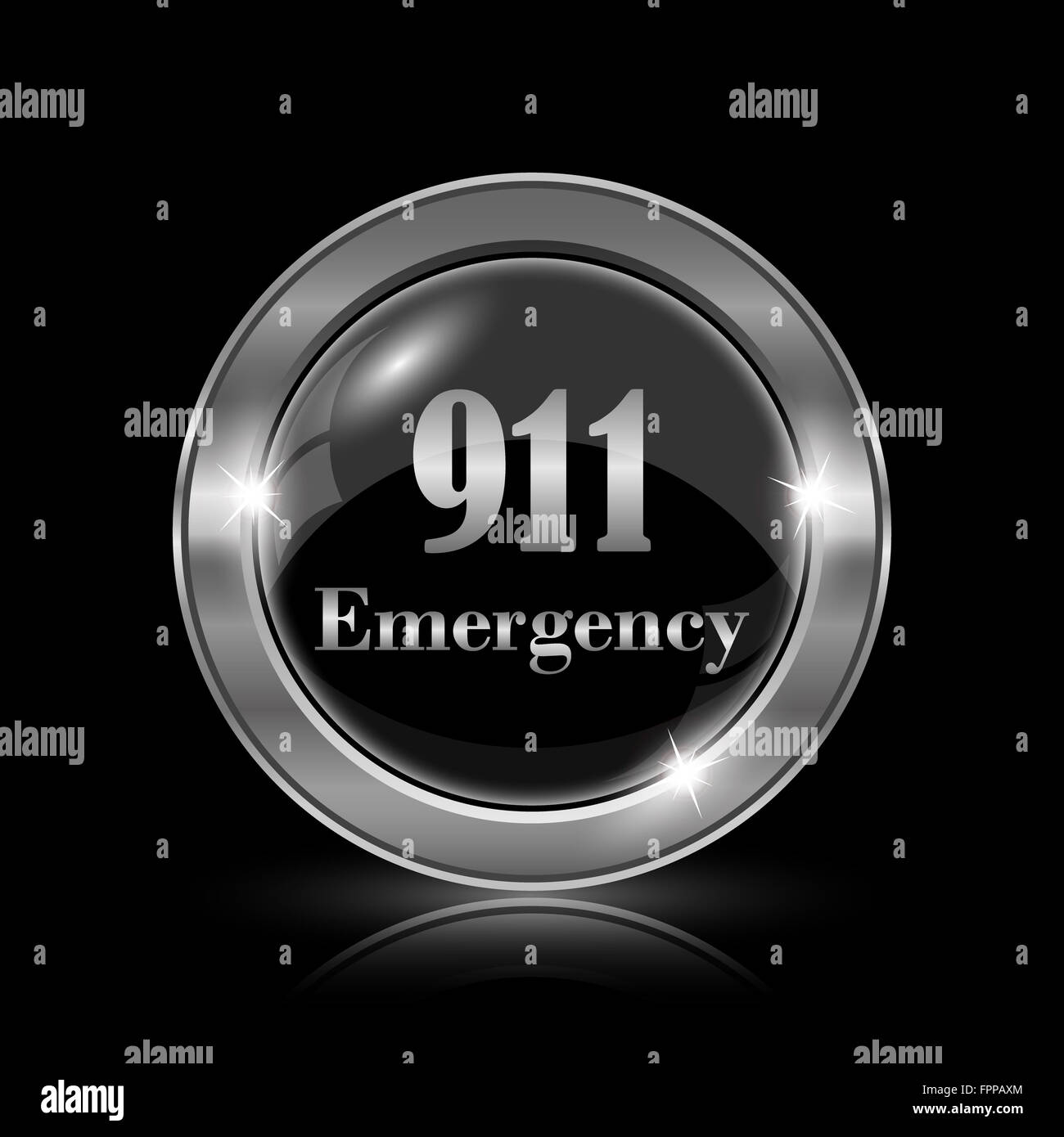 911 Emergency icon. Internet button on black background Stock Photo - Alamy