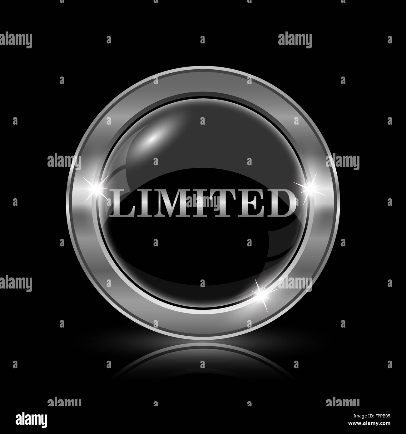 Limited icon. Internet button on black background Stock Photo - Alamy