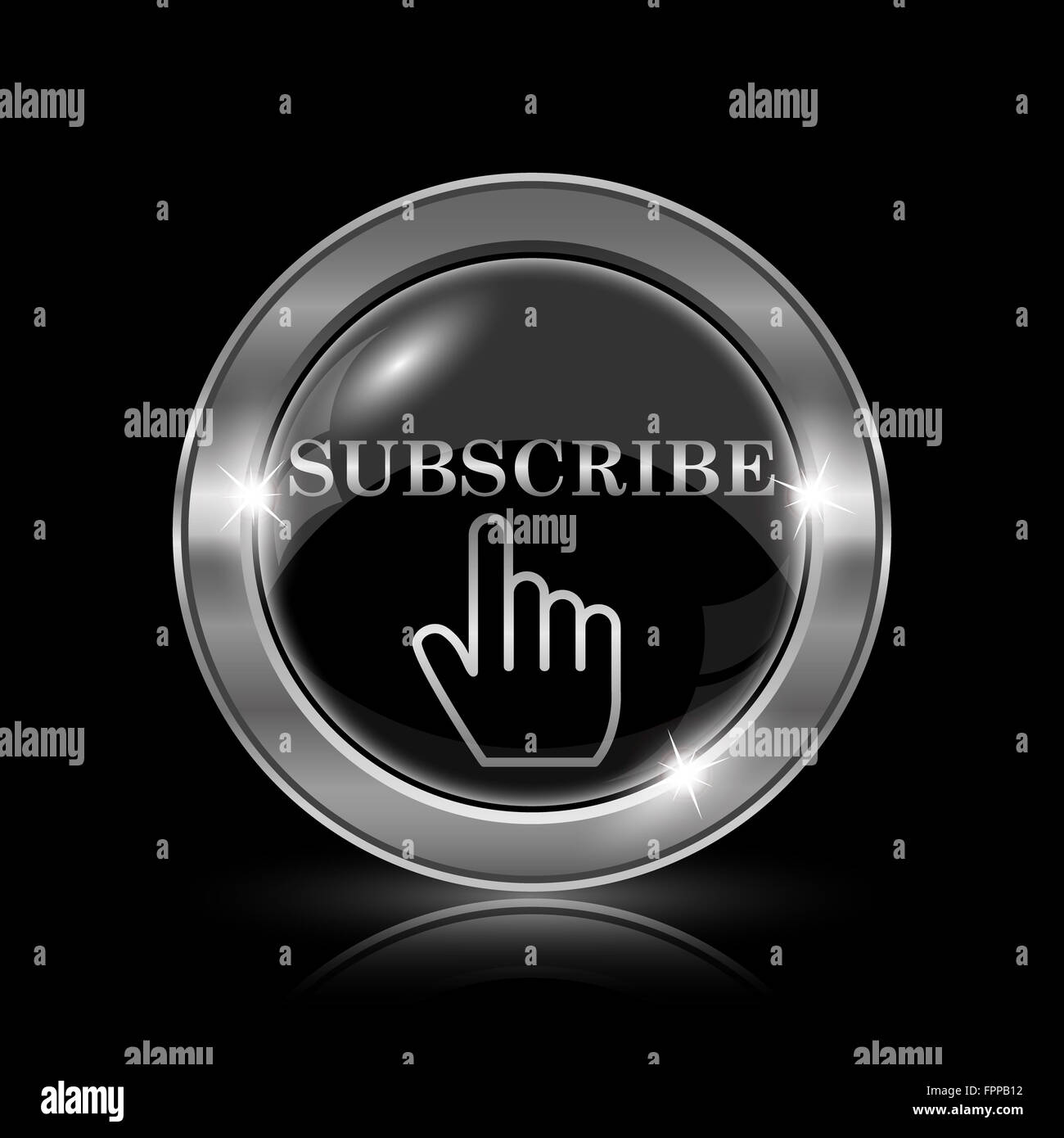 Subscribe icon. Internet button on black background Stock Photo - Alamy
