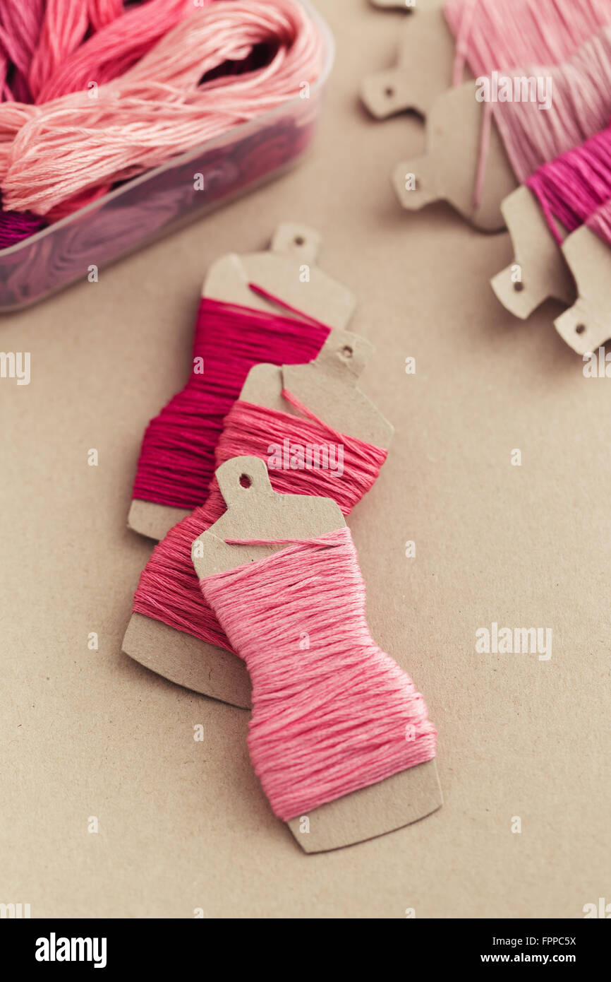Cute dress form embroidery thread holders Stock Photo - Alamy