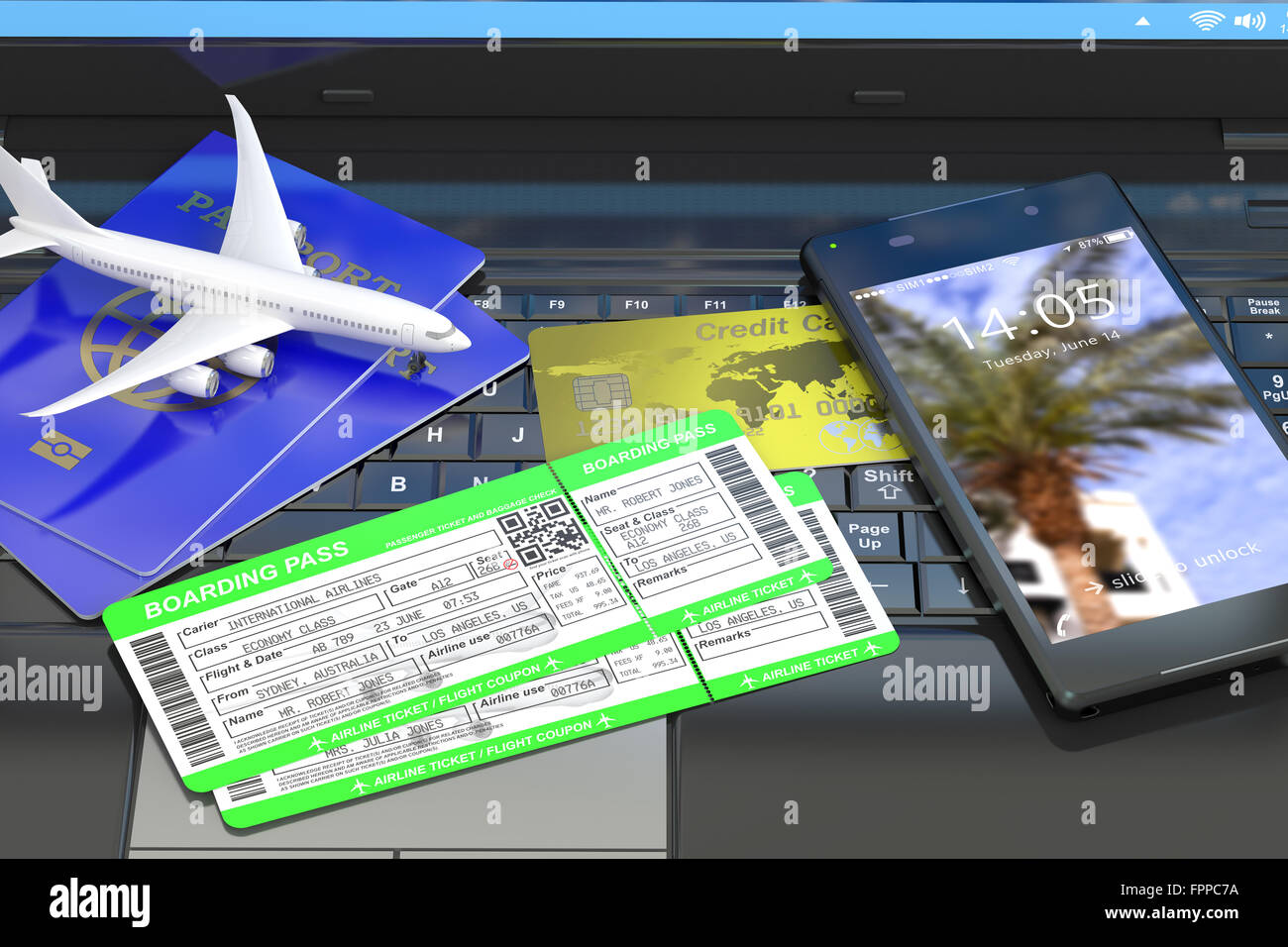 Online boarding pass hi-res stock photography and images - Alamy