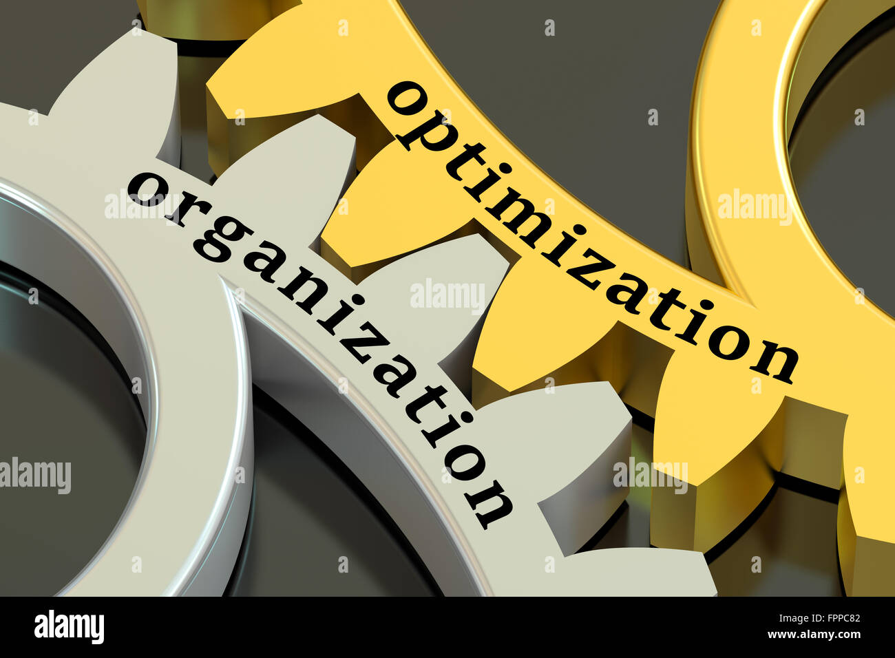 Optimization and Organization concept on the gearwheels Stock Photo - Alamy