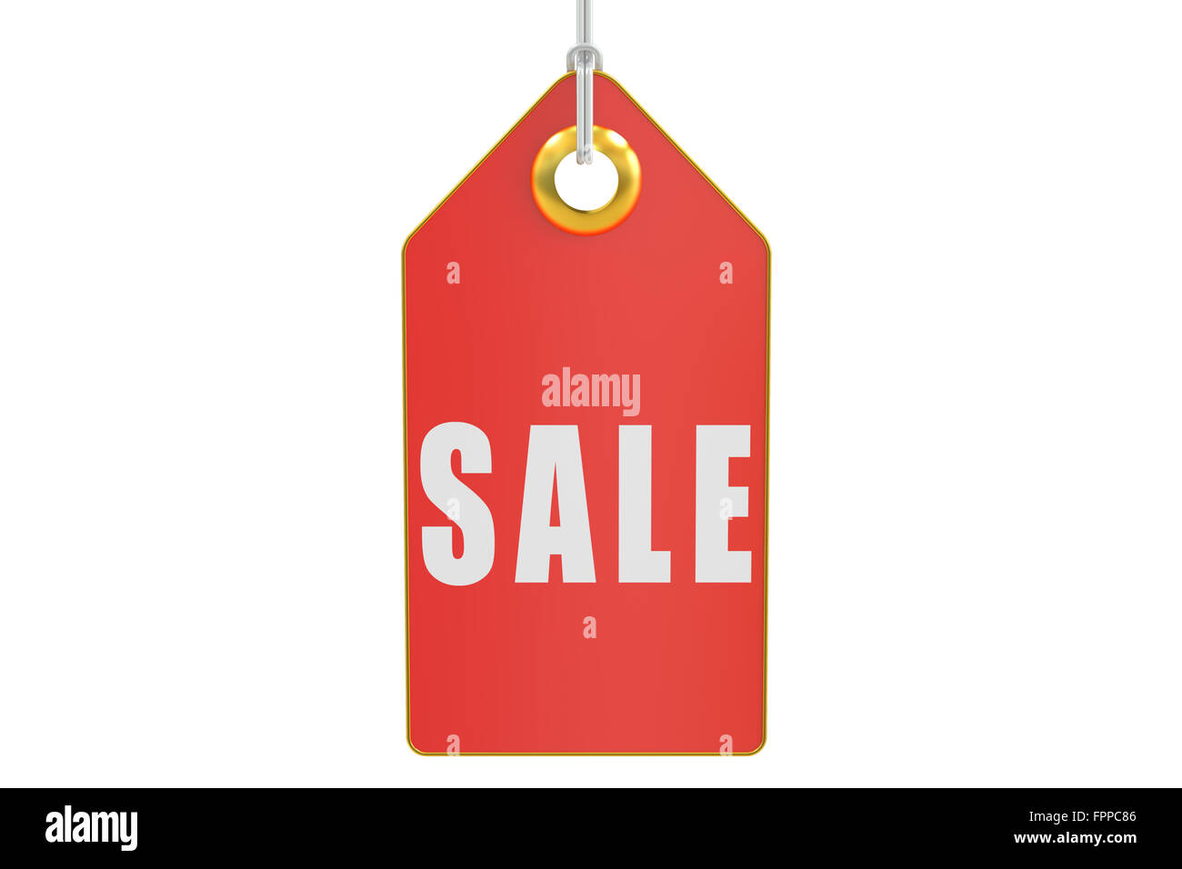 Red Sale Tag isolated on white background Stock Photo - Alamy