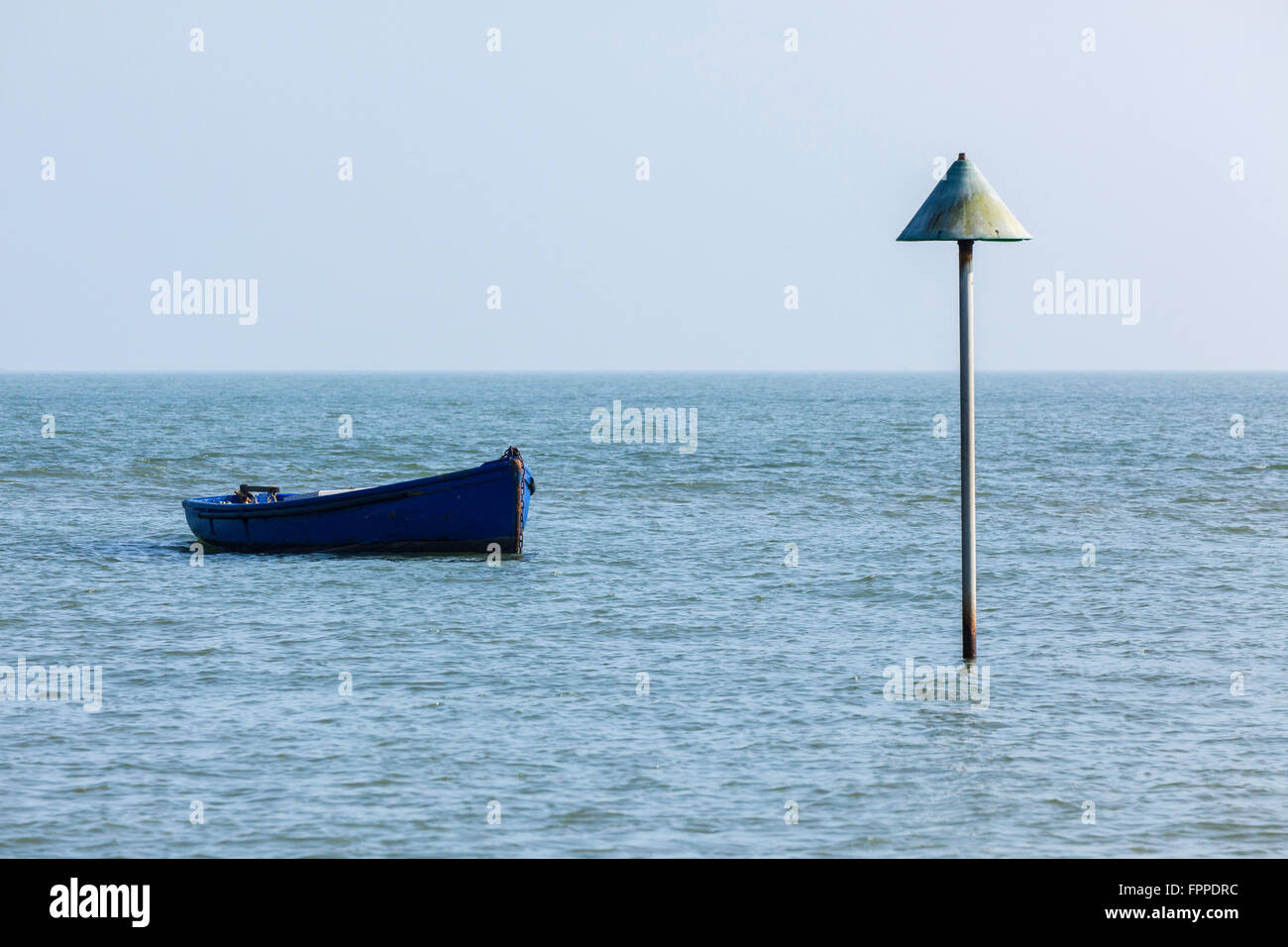 Rowing Boat Moored off Sea Front at Southend Stock Photo - Alamy