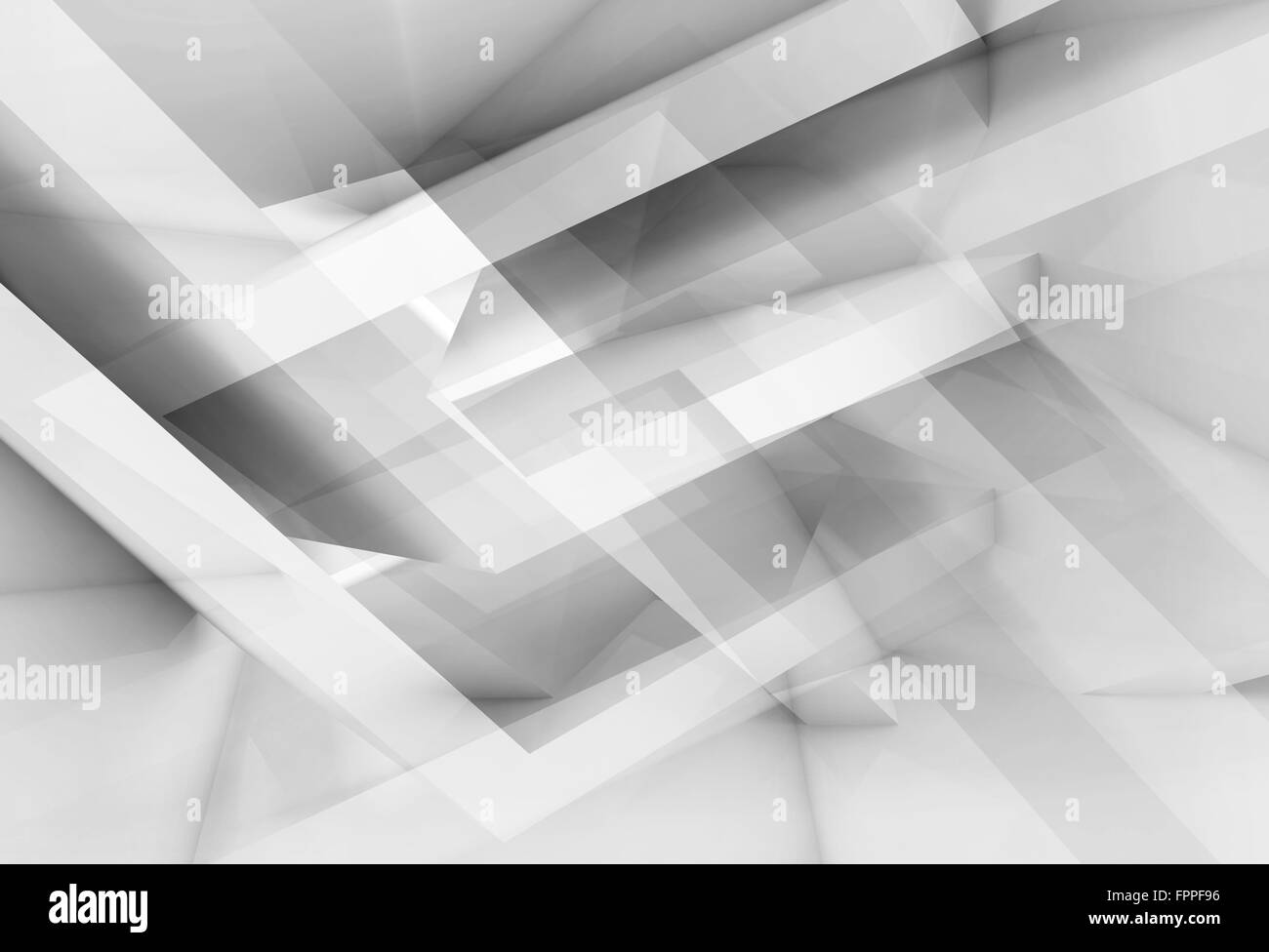 Abstract white digital background with chaotic geometric structures, 3d ...