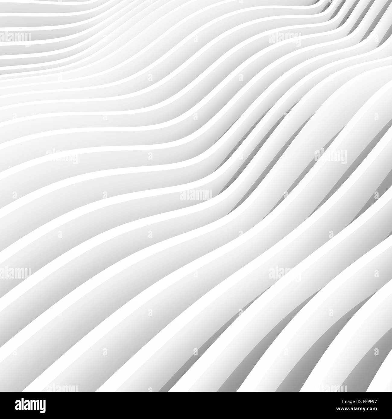 Abstract white waves background, square digital 3d illustration Stock ...