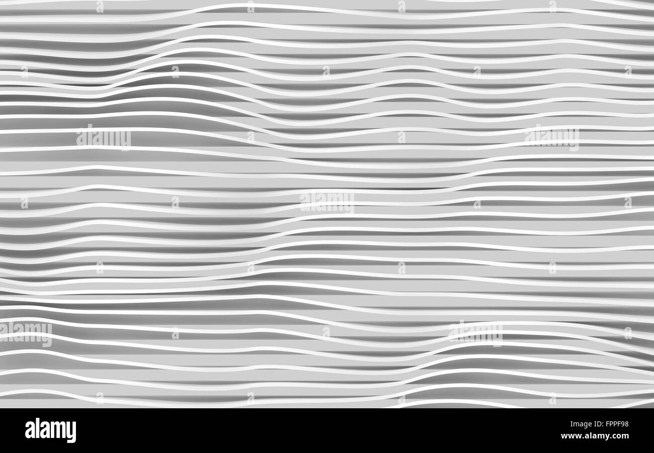 Abstract white wavy stripes pattern. Digital 3d illustration ...