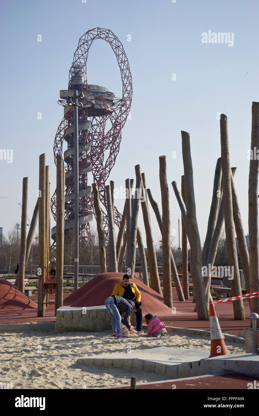 Children's playground with views ArcelorMittal Orbit by artist Anish ...