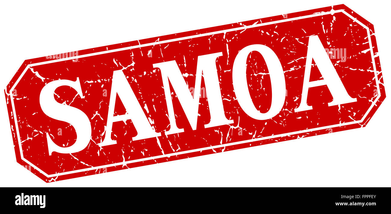 Samoa red square grunge retro style sign Stock Photo - Alamy