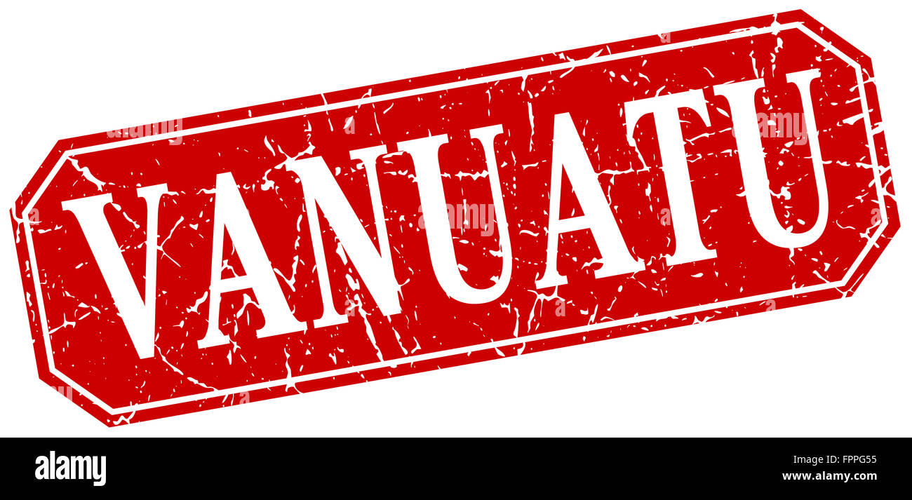 Vanuatu red square grunge retro style sign Stock Photo - Alamy