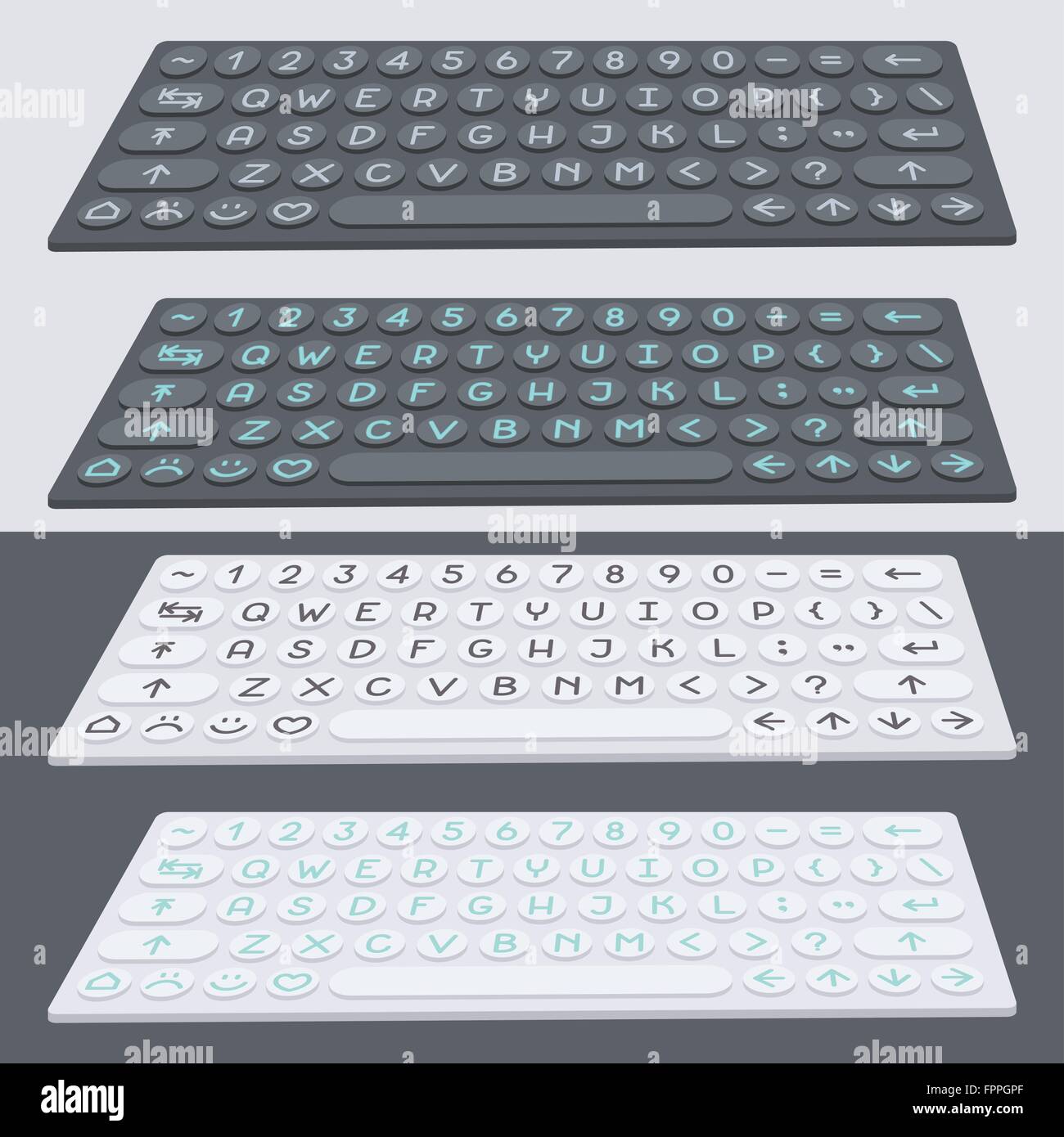 Vector flat modern keyboard, alphabet round buttons. Material design ...