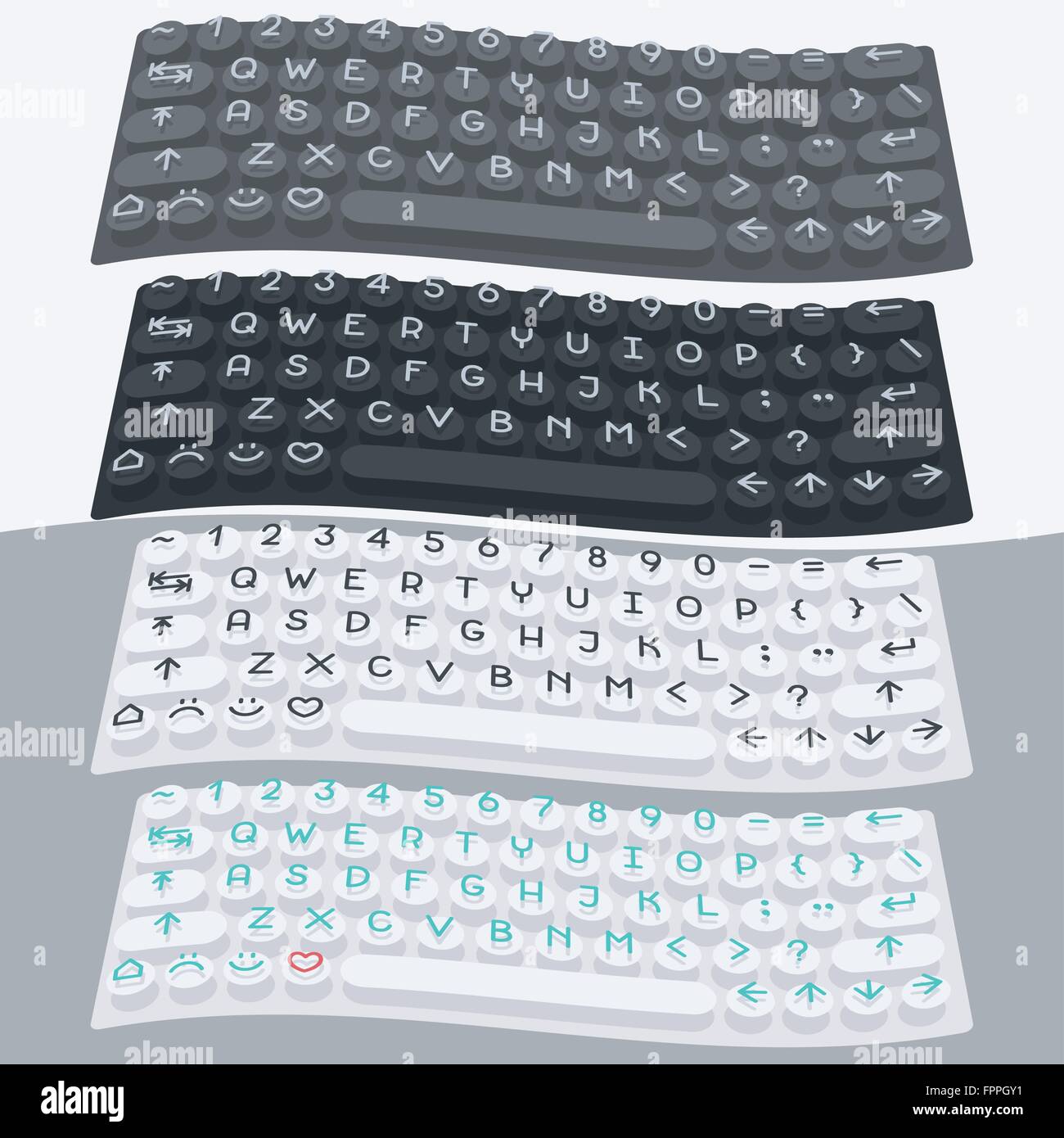 Vector flat modern keyboard, alphabet round buttons. Material design ...