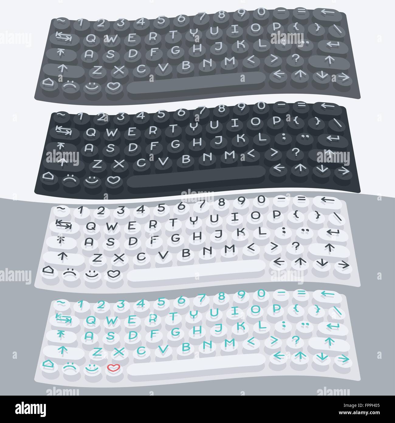 Vector flat modern keyboard, alphabet round buttons. Material design ...