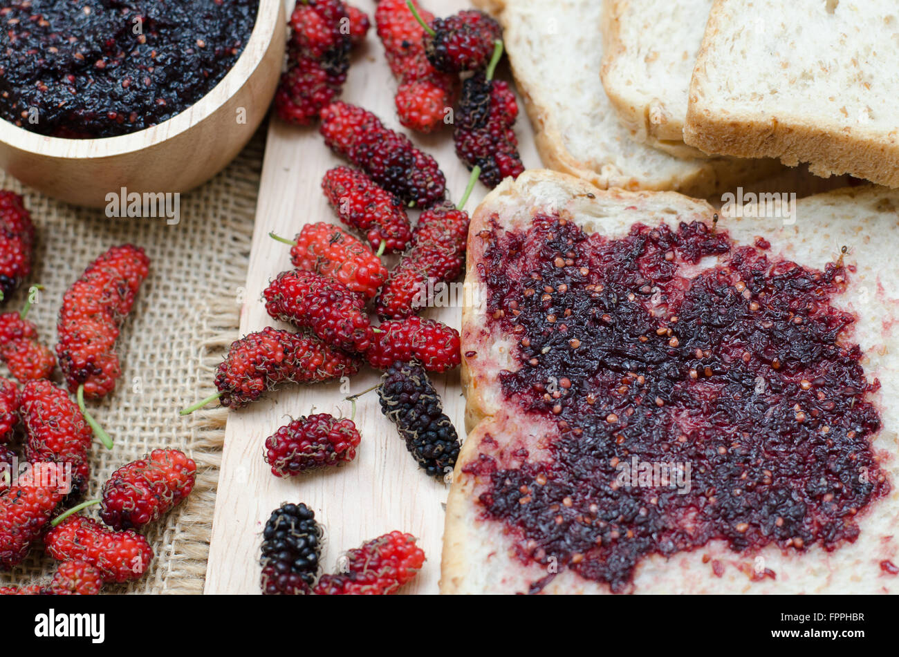 Table with bread and jam hi-res stock photography and images - Alamy