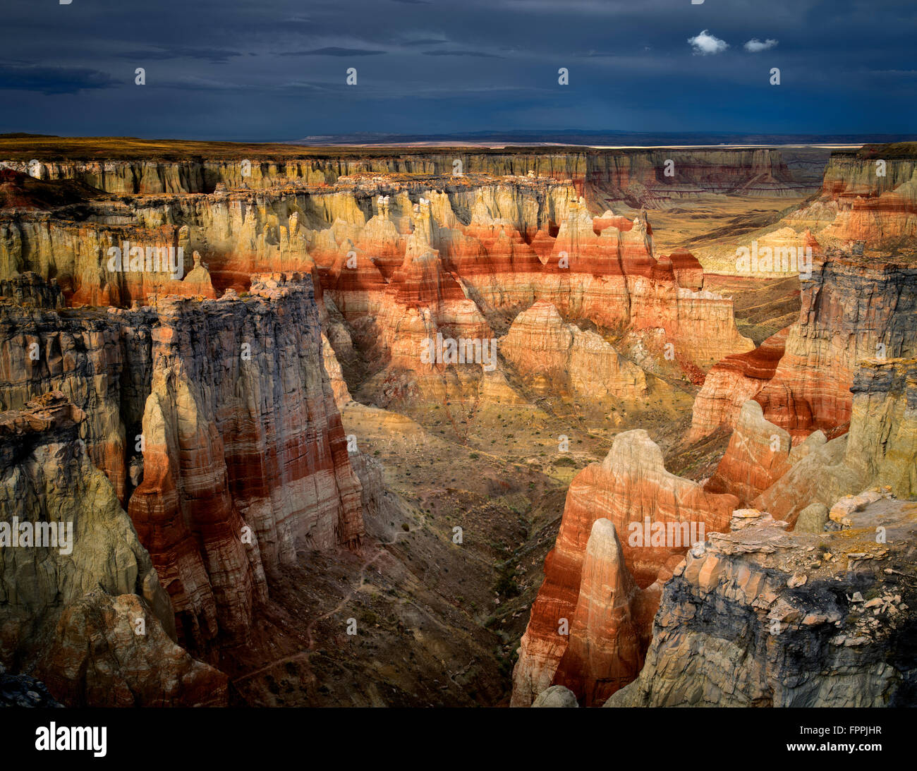 Coal Mine Canyon with rain clouds, Arizona Stock Photo - Alamy