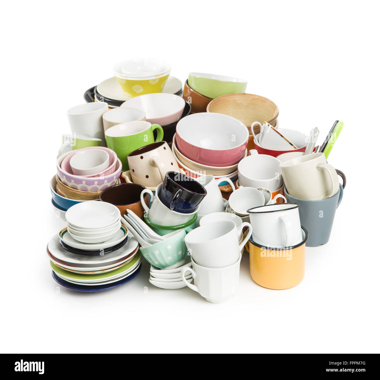 Stacked dishes Cut Out Stock Images & Pictures - Alamy