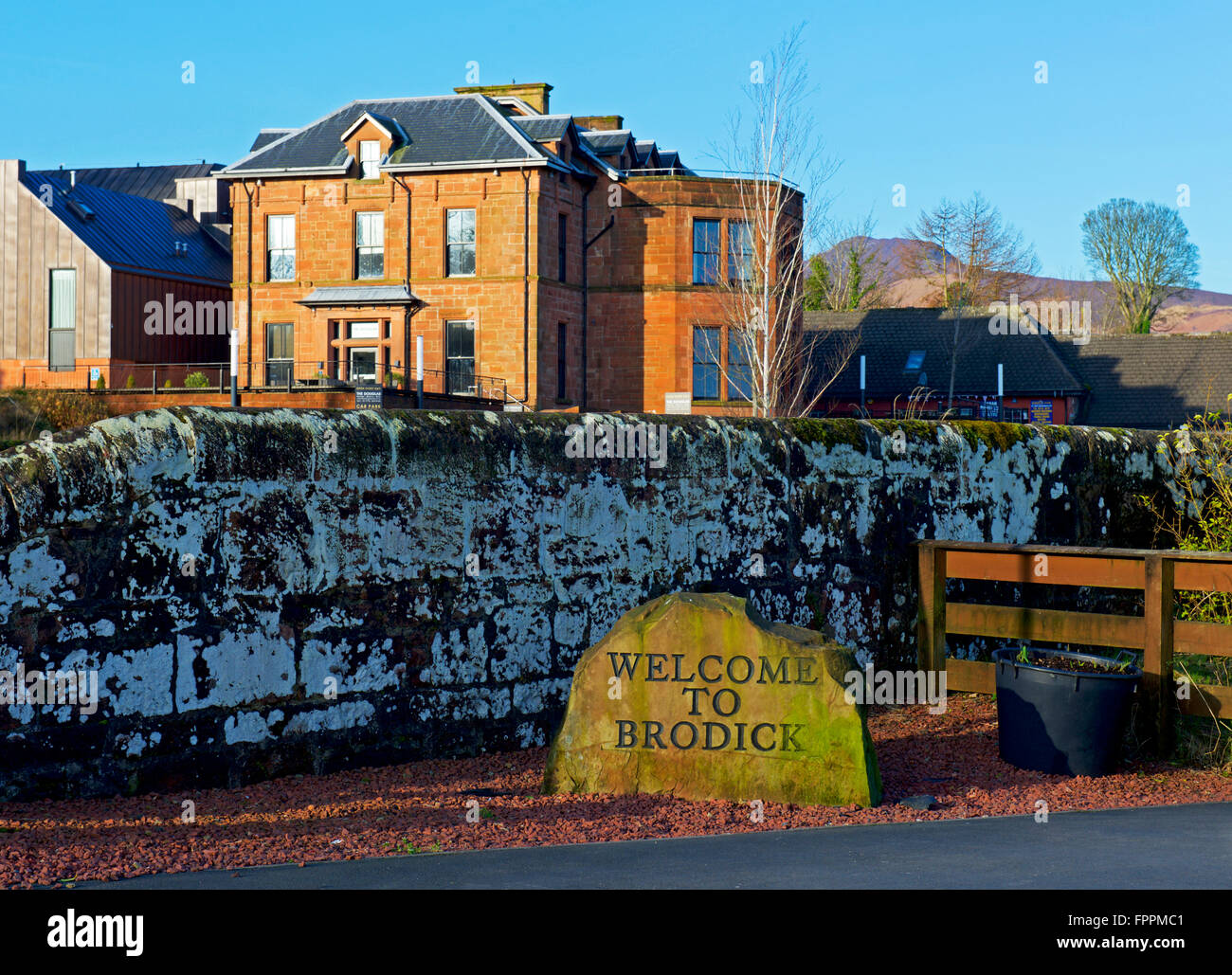 Sign - Welcome to Brodick - Isle of Arran, North Ayrshire, Scotland UK ...
