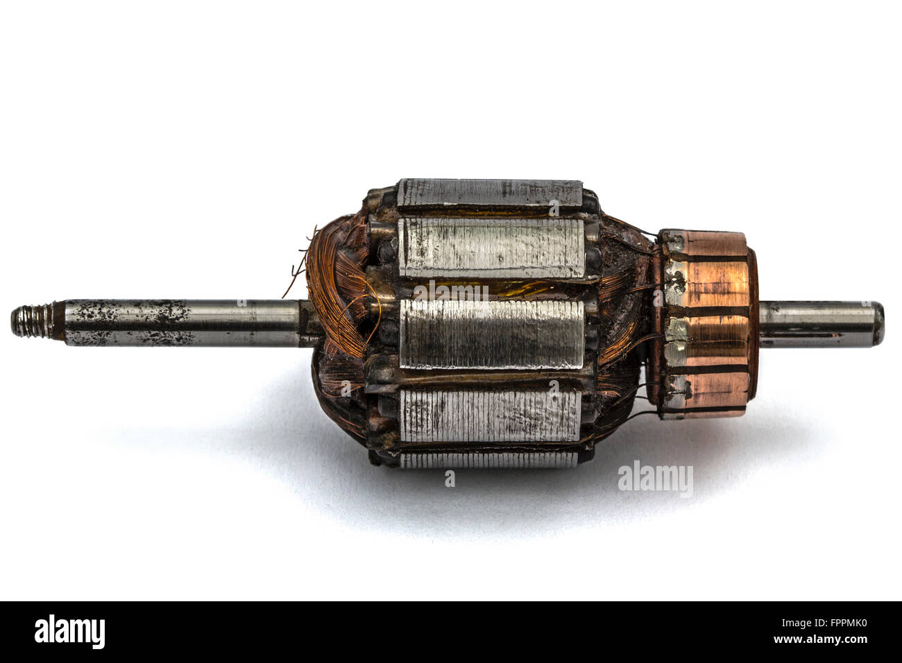 Old damaged rotor of electric motor, isolated on white background Stock ...