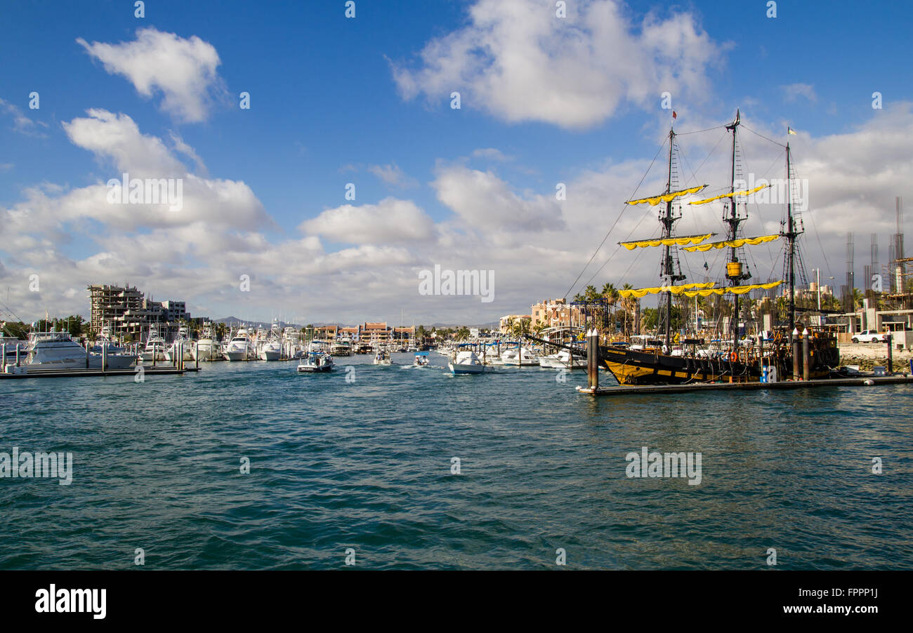 Cabo San Lucas, Mexico-The harbor in Cabo San Lucas on a warm December ...