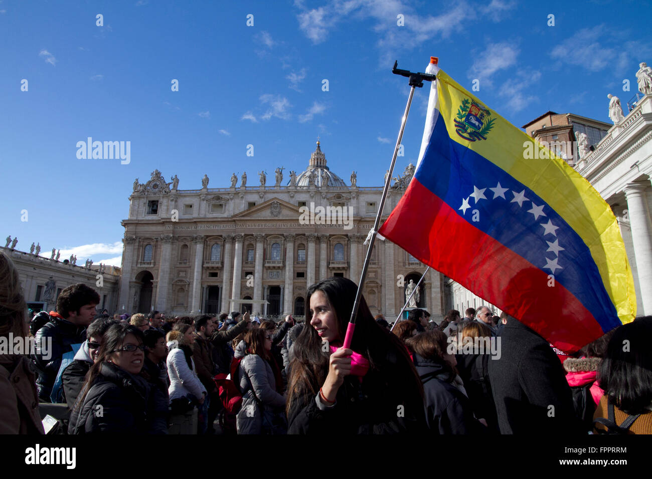 People from Venezuela in San Peter square Vatican Rome italy Stock ...
