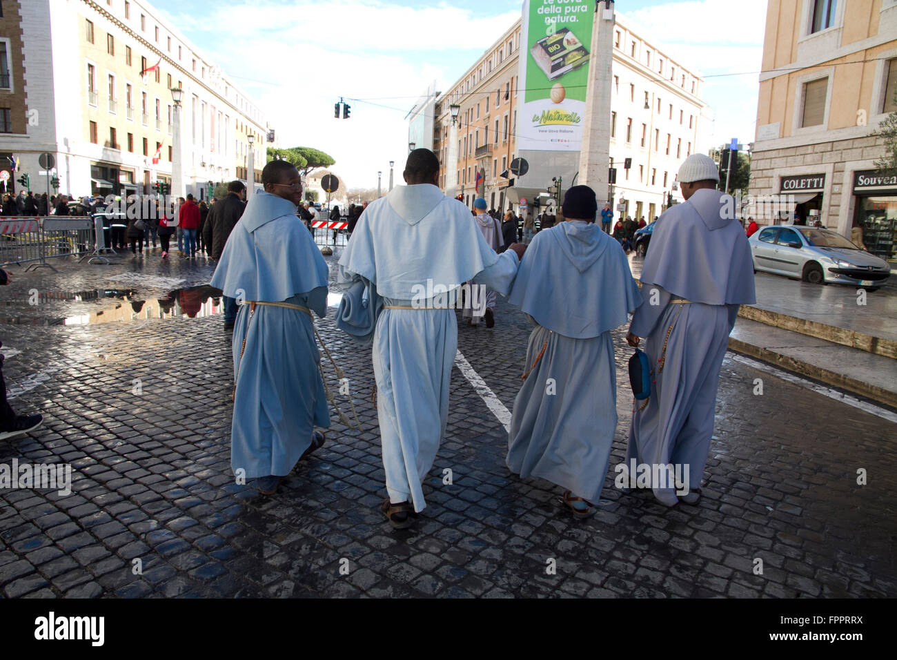 African Christians Catholic priests walking in Vatican Rome Stock Photo ...