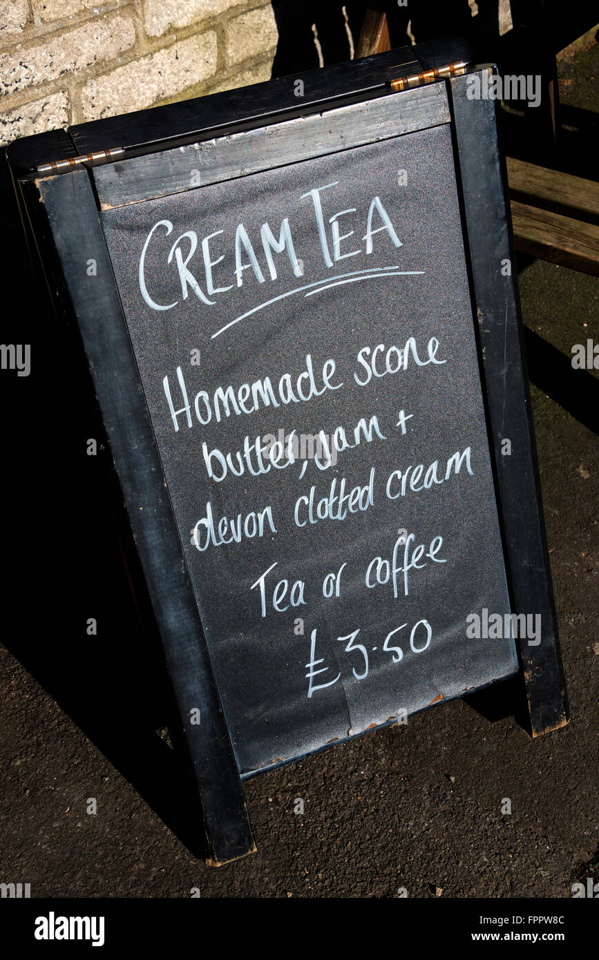 Cream Tea Menu Board Stock Photo - Alamy