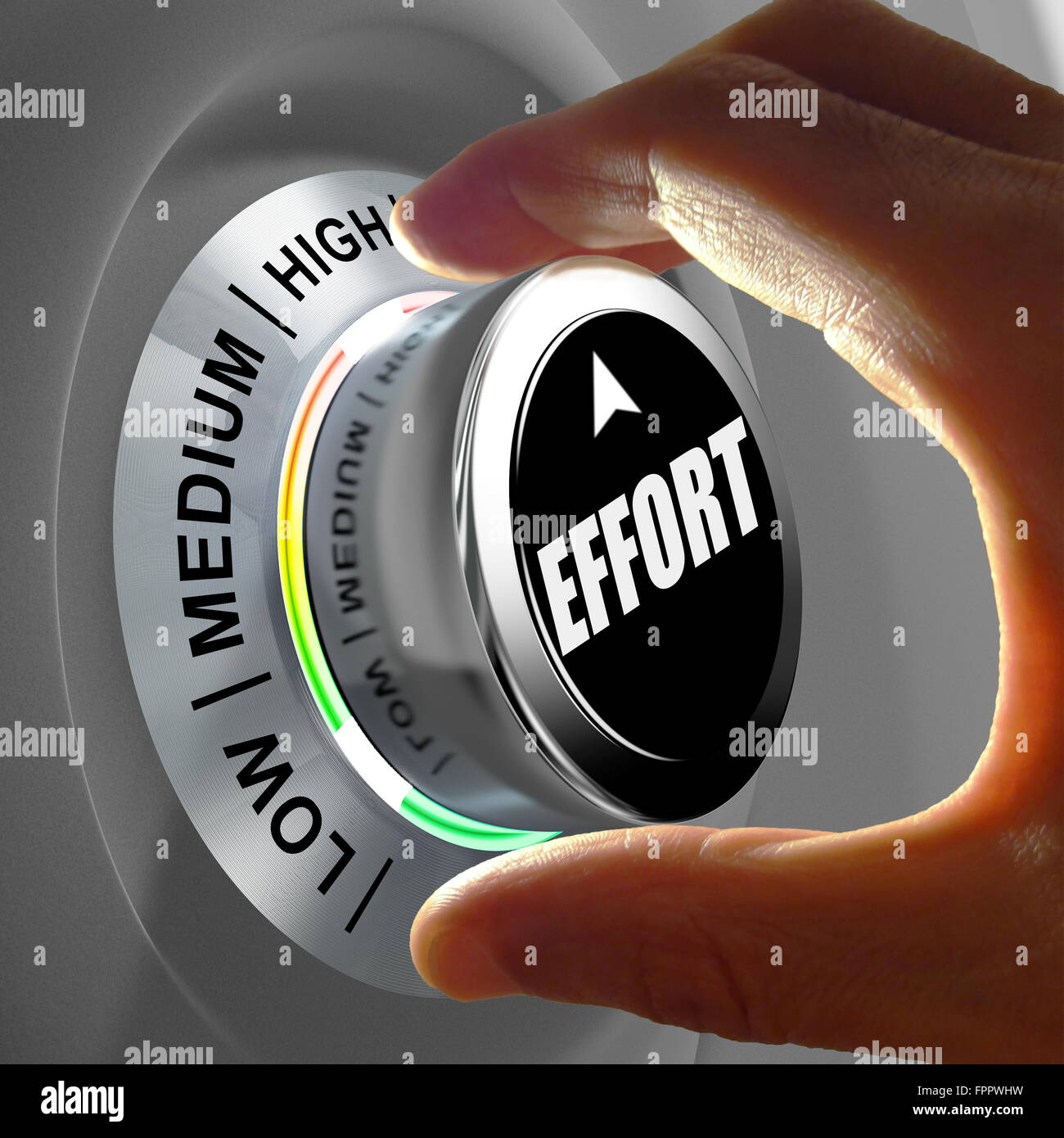 Hand rotating a button and selecting the level of effort. This concept ...