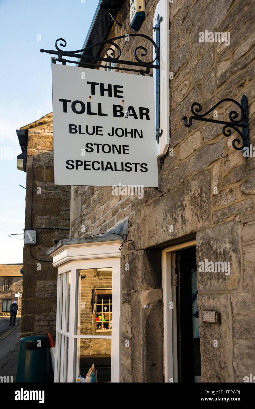 Toll Bar Shop and Sign, Castleton, Derbyshire Stock Photo - Alamy