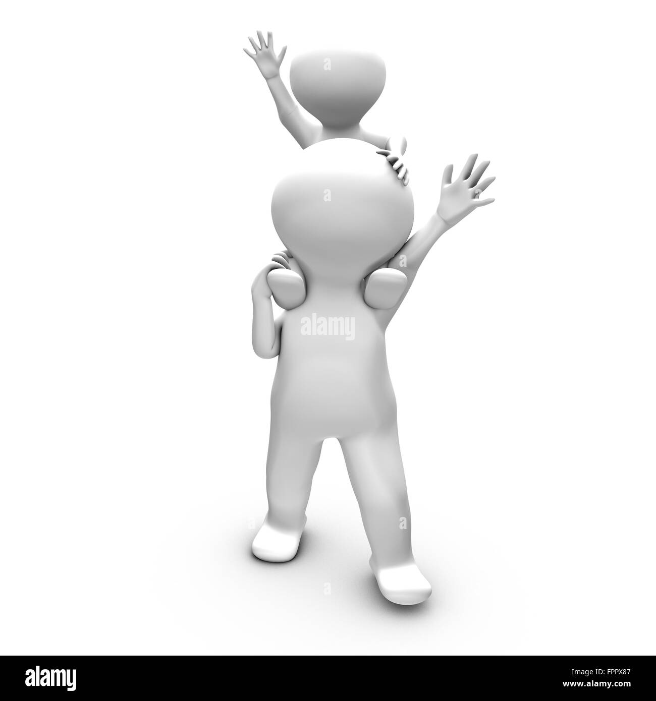 This 3D picture illustrates the complicity between a child and an adult ...