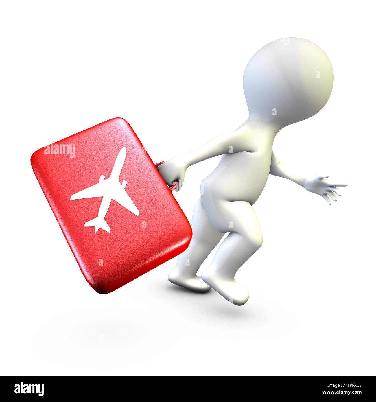 Concept showing the action of a person late who tries to catch his ...