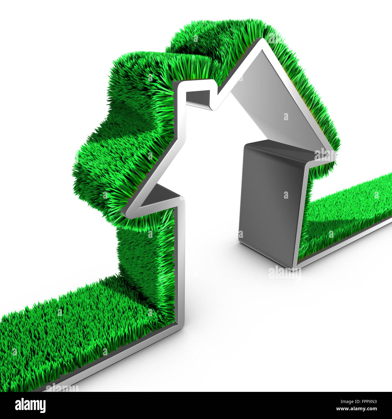 Grass covered house. Concept of green house Stock Photo - Alamy