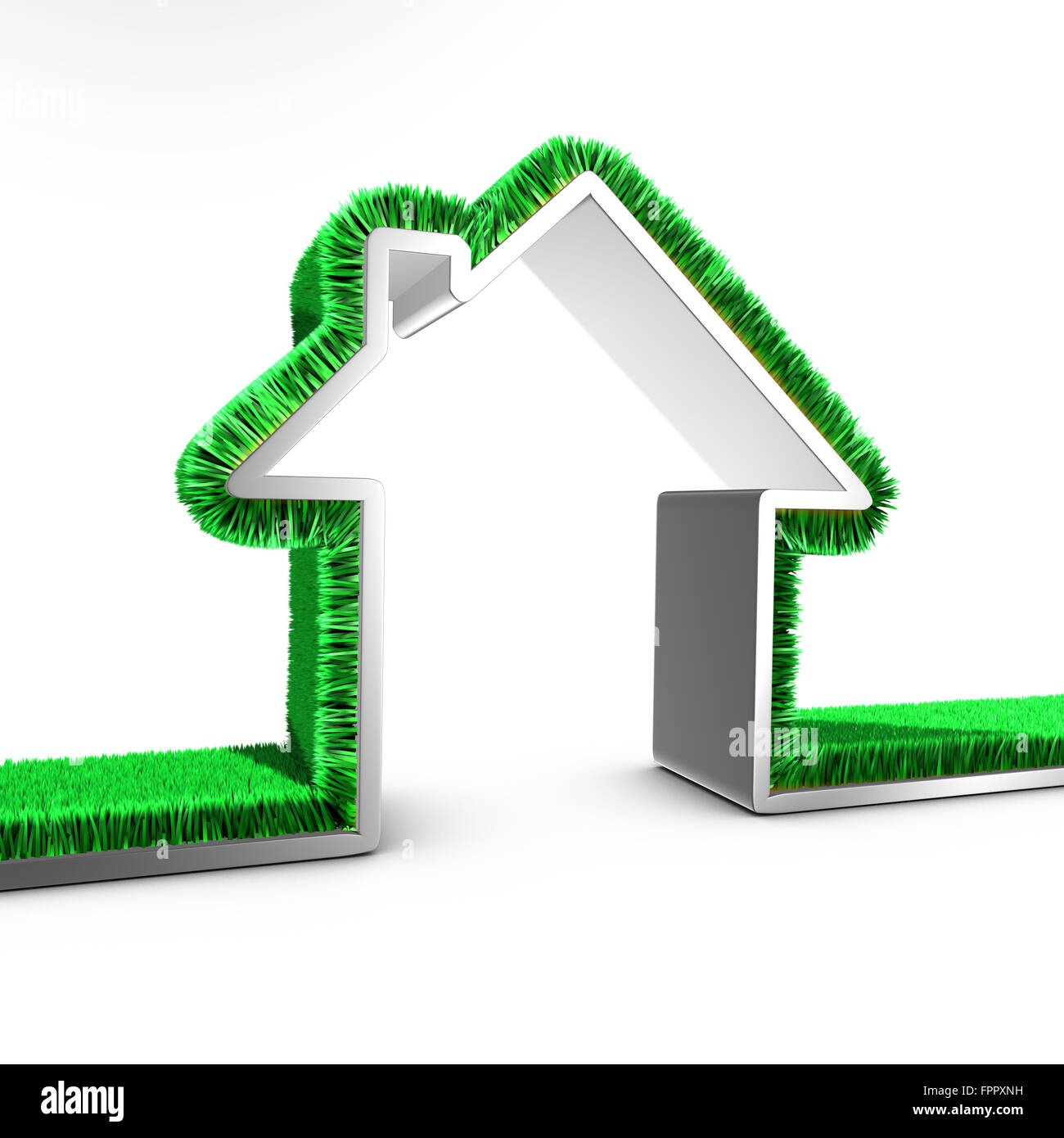 Grass covered house. Concept of green house Stock Photo - Alamy