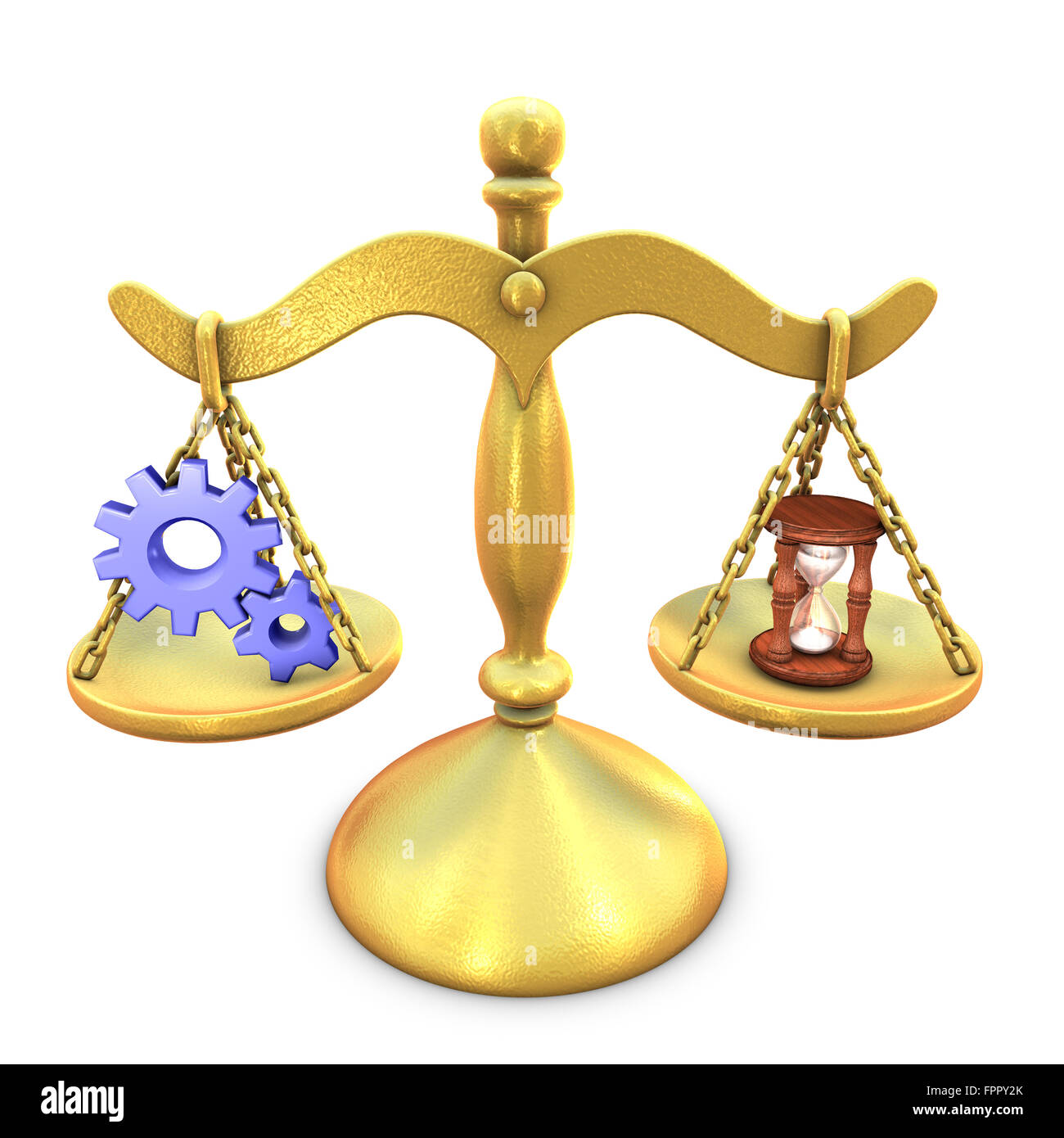 Metaphor of balancing between process and time consuming Stock Photo ...