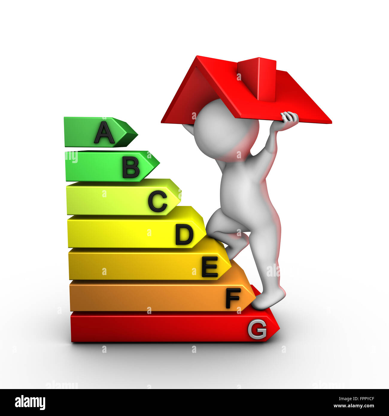 3d efficiency energy performance red to green hi-res stock photography ...