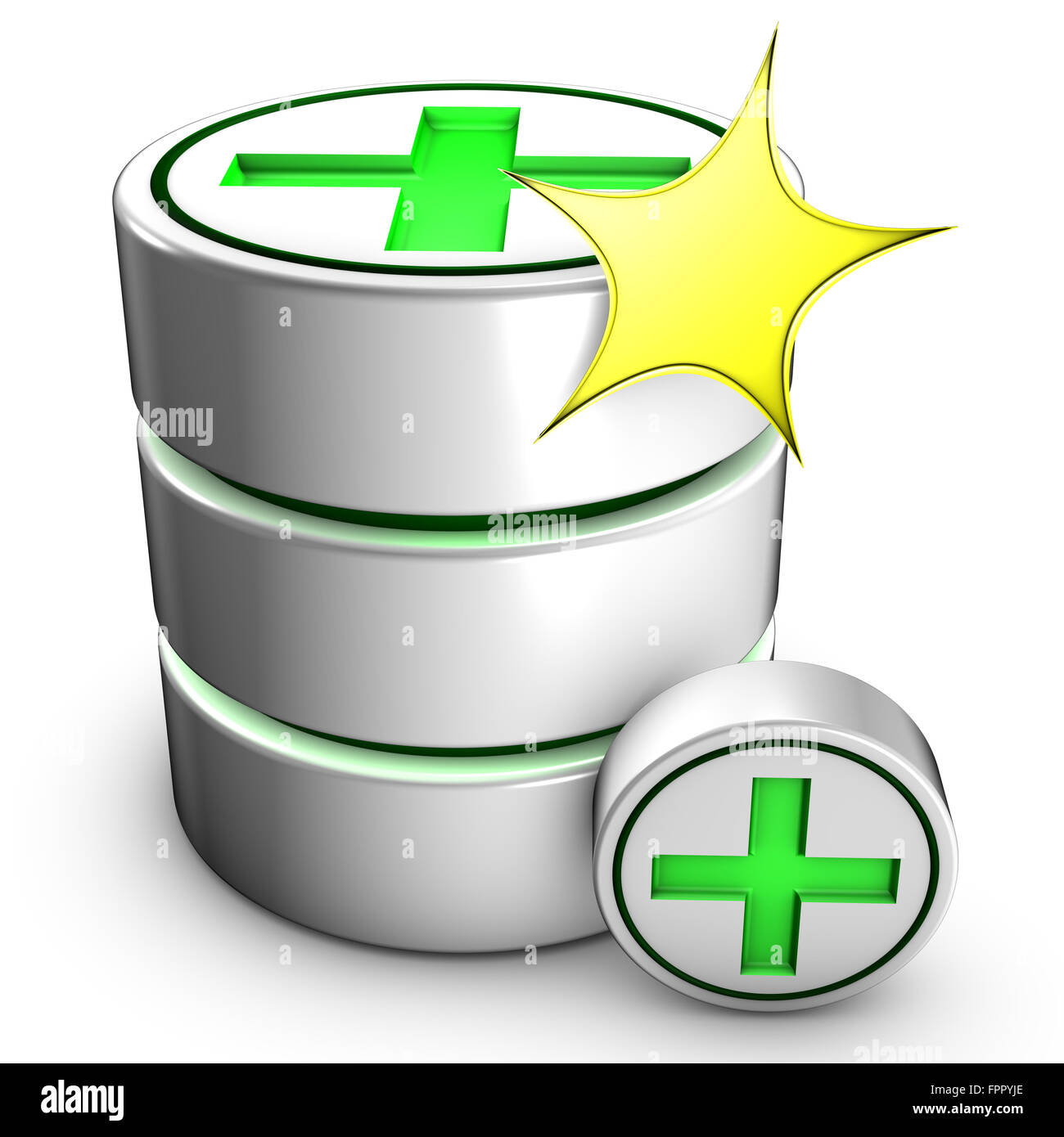 Icon symbolizing the creation of a new database Stock Photo - Alamy
