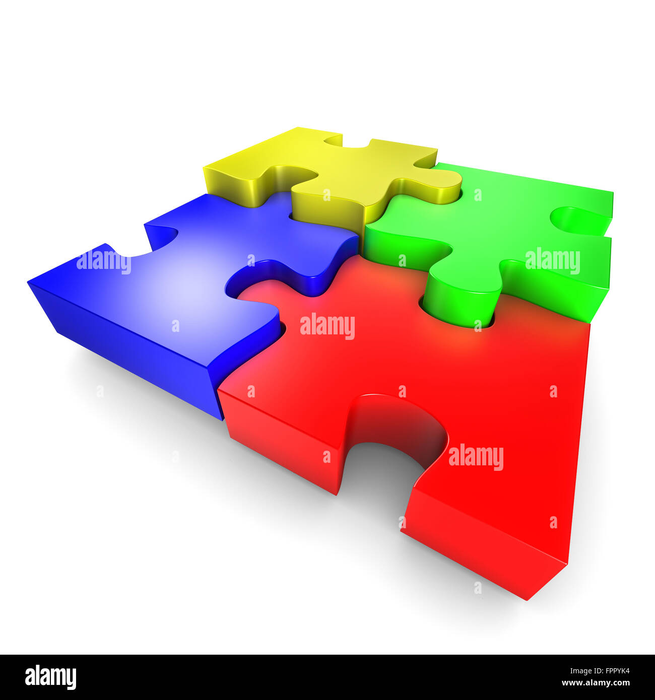 The assembly of colored pieces of puzzle Stock Photo - Alamy