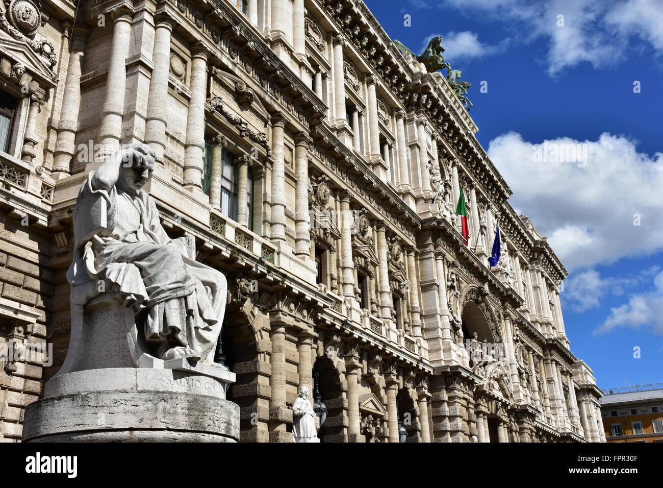 Rome old Palace of Justice with its heavy and baroque facade, also ...